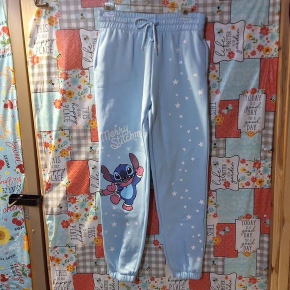 Disney | Pants & Jumpsuits | Nwt Disney Stitch Jogging Pants Light Blue ...